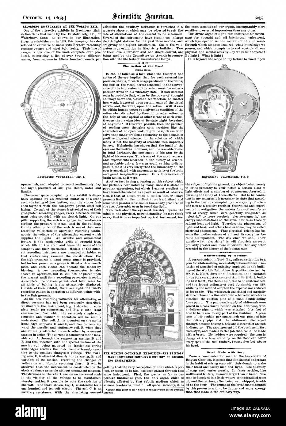 RECORDING INSTRUMENTS AT THE WORLD'S FAIR. RECORDING VOLTMETER.-Fig. 1 ...