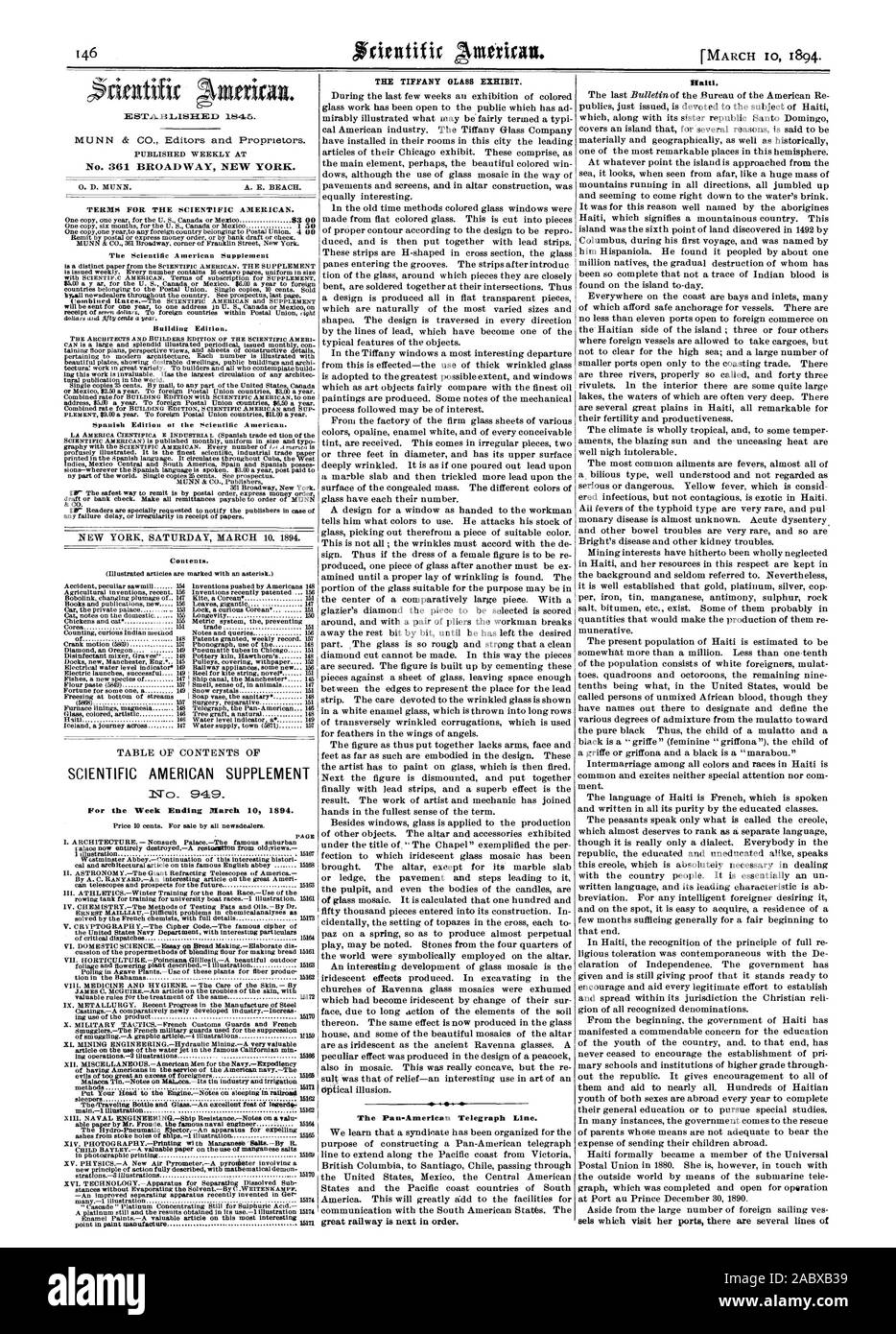 SCIENTIFIC AMERICAN SUPPLEMENT For the Week Ending March 10 1894. THE ...