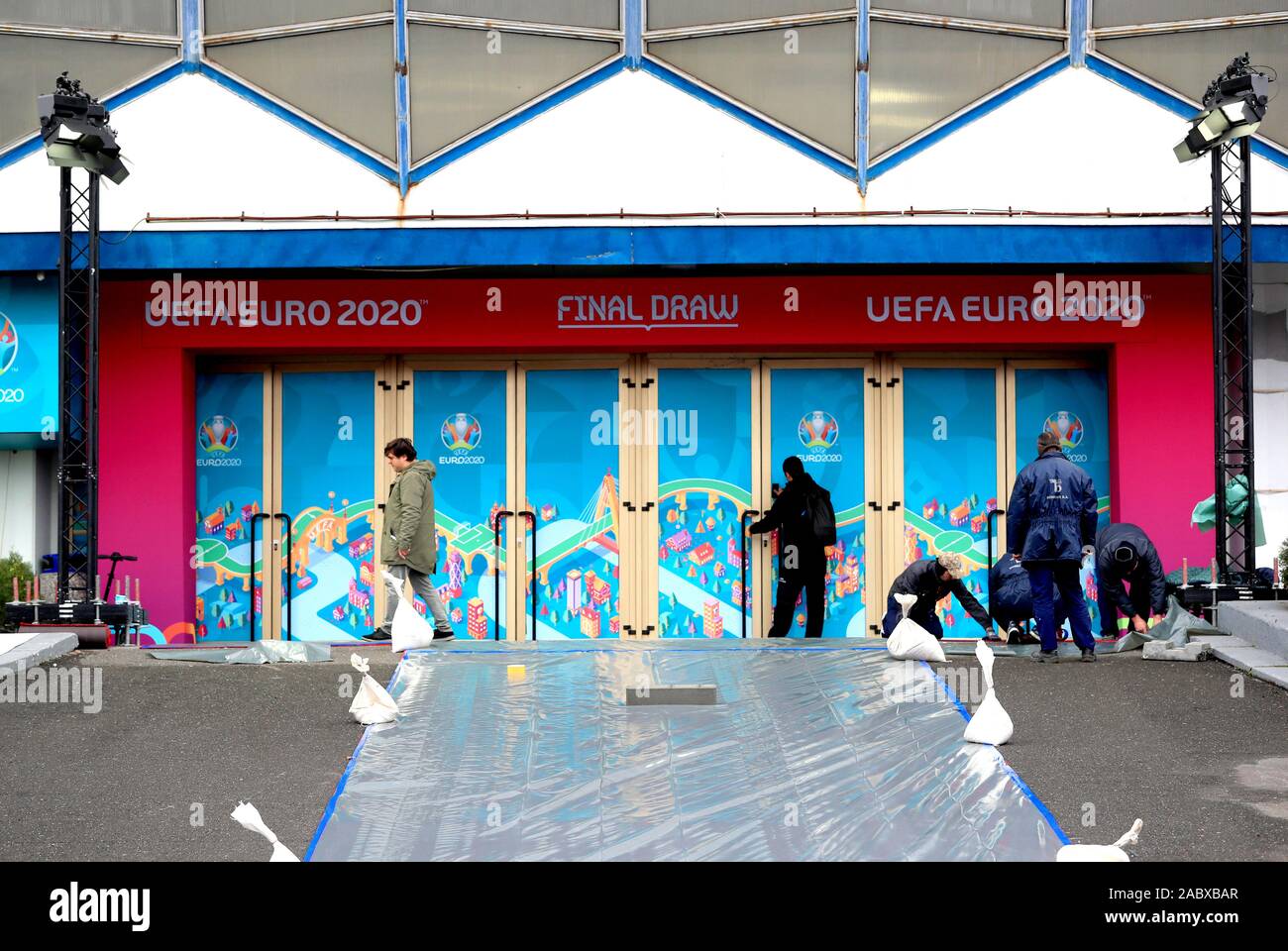 Final preparations are made ahead of the UEFA Euro 2020 draw at the ...