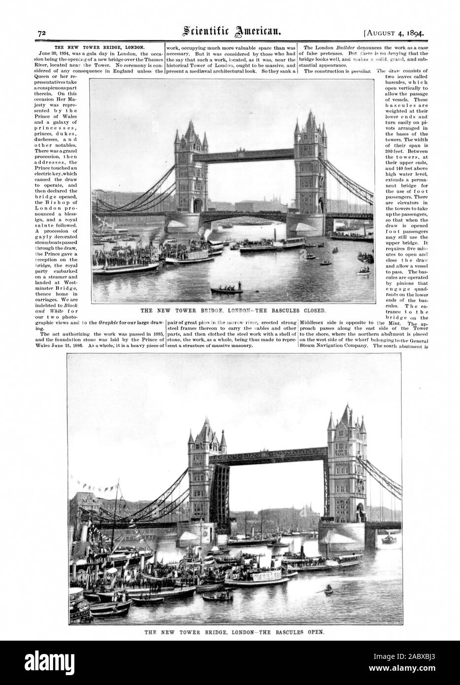 New tower bridge london bascules open hi-res stock photography and ...