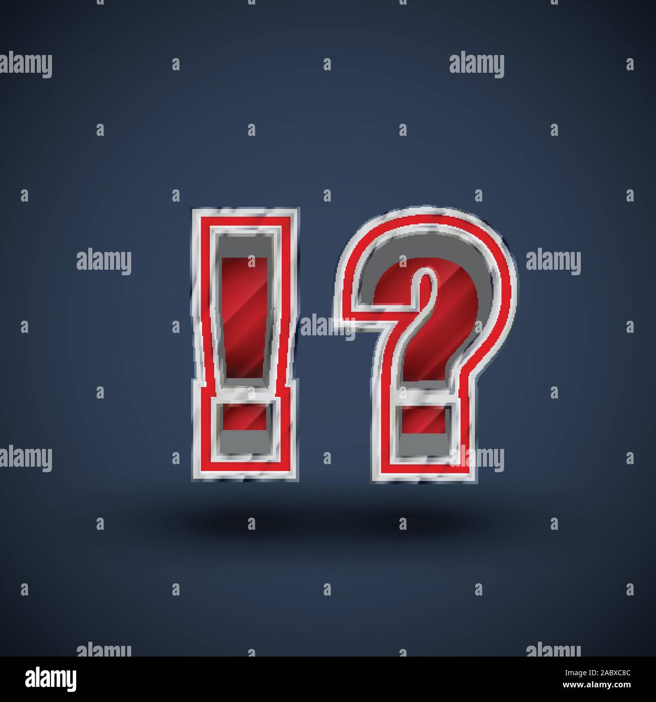 Vintage exclamation mark illustration Stock Vector Images - Alamy