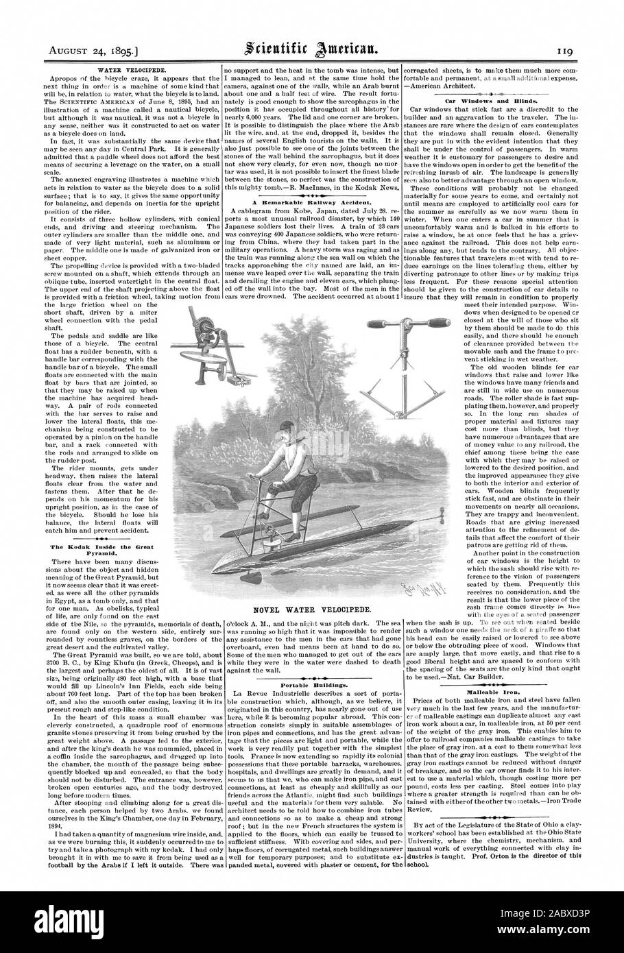 WATER VELOCIPEDE. The Kodak Inside the Great Pyramid. A Remarkable ...