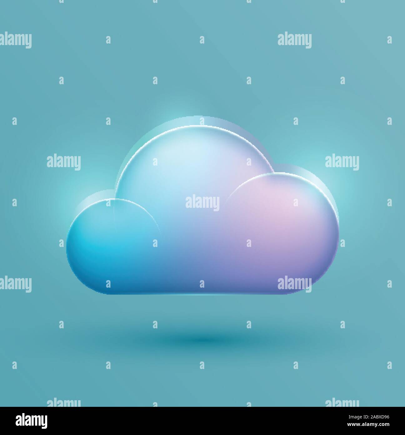 Neon realistic cloud icon, vector Stock Vector Image & Art - Alamy