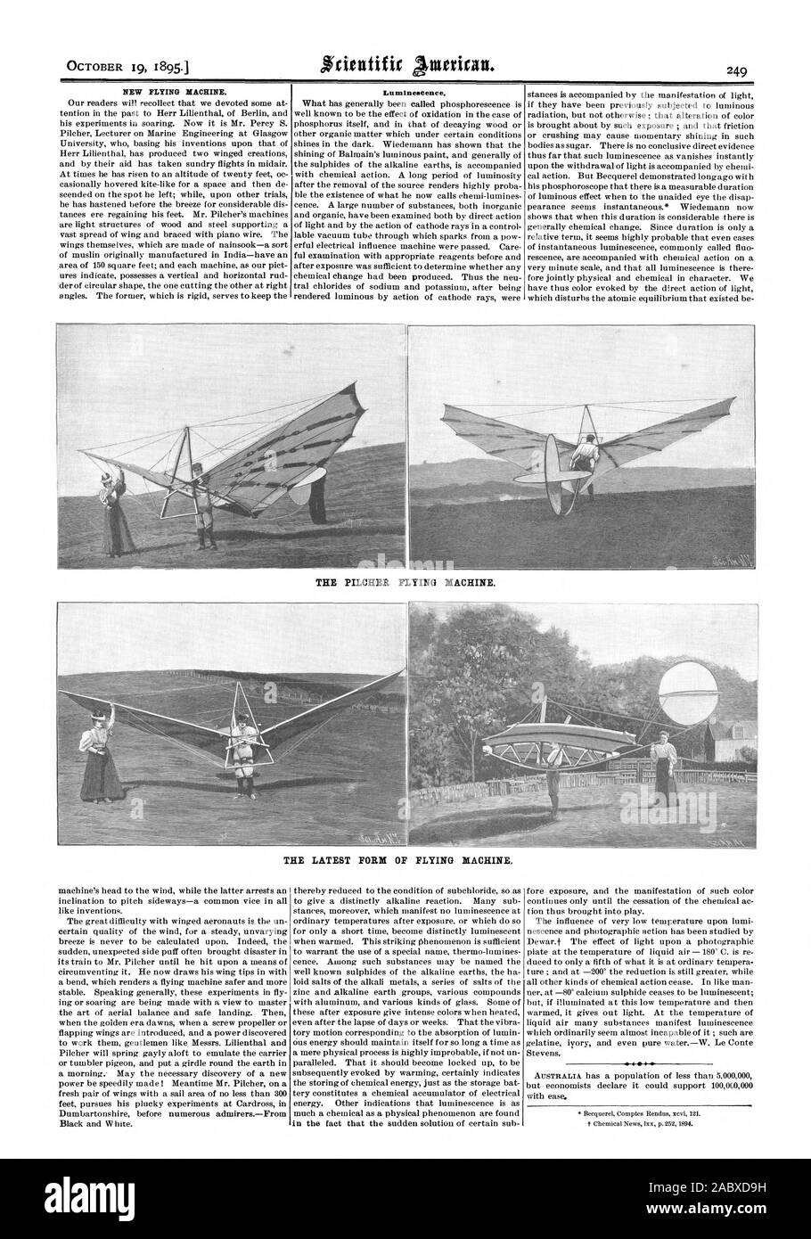 NEW FLYING MACHINE. Luminescence THE FILCHER FLYING MACHINE. THE LATEST ...