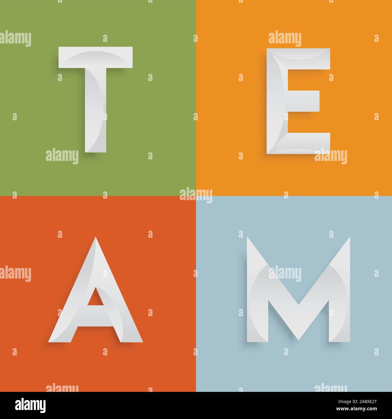'TEAM' four-letter-word for websites, illustration, vector Stock Vector ...