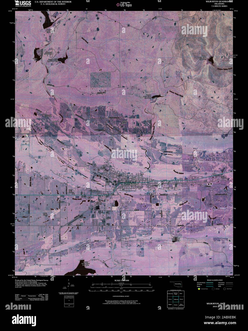 Map of wilburton oklahoma hi-res stock photography and images - Alamy