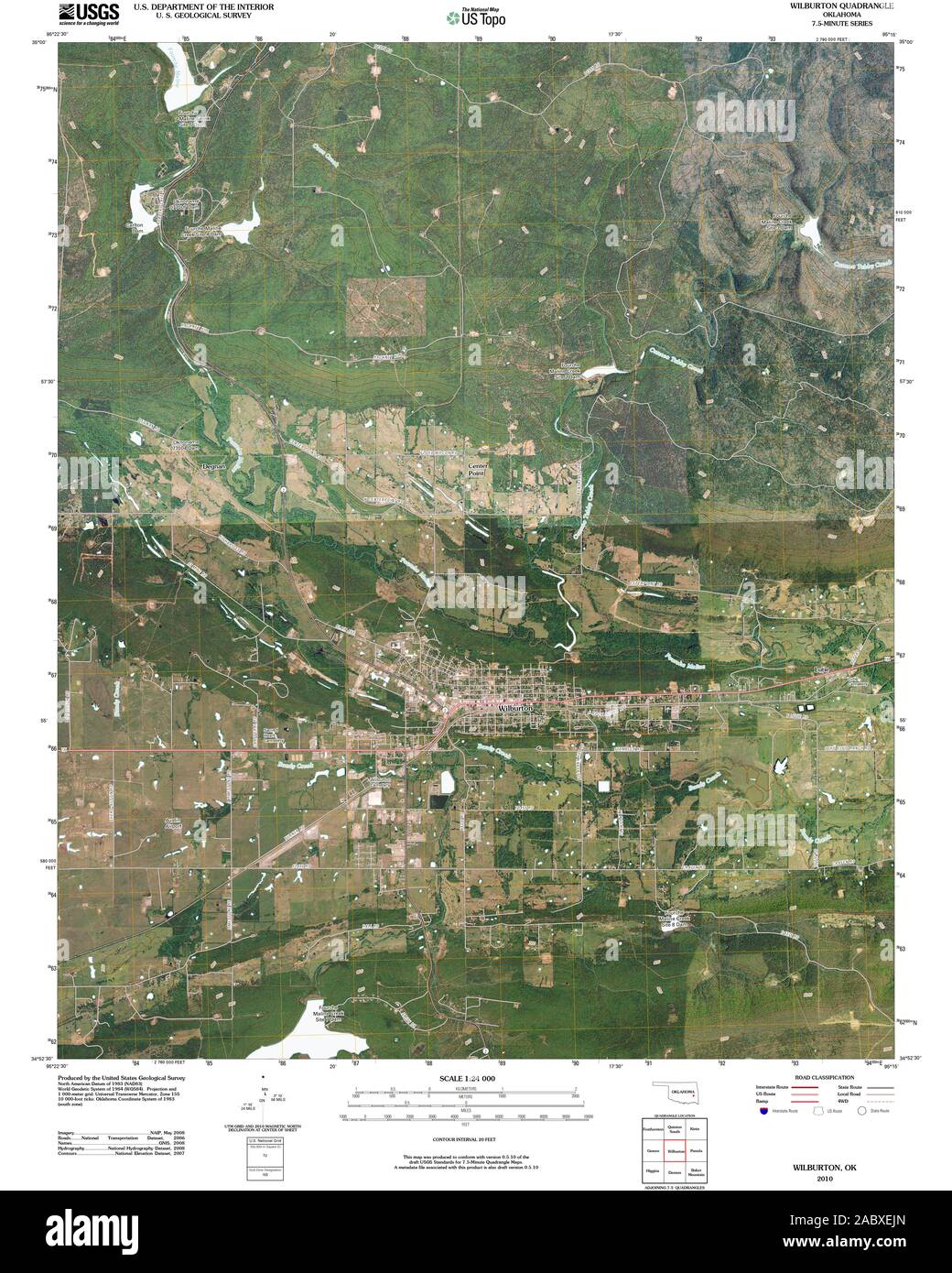 Map of wilburton oklahoma Cut Out Stock Images & Pictures - Alamy