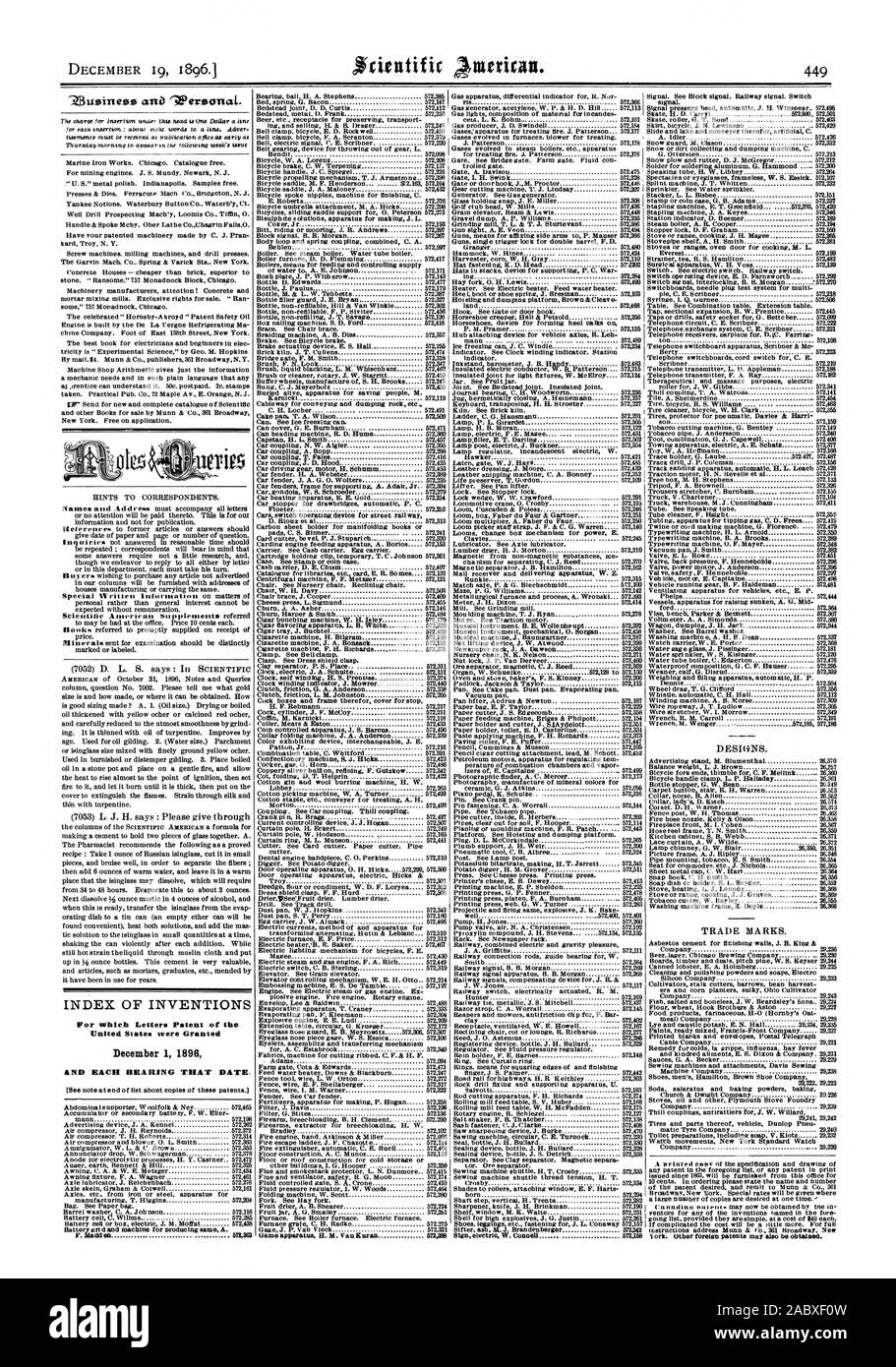 12 december 1896 scientific american hi-res stock photography and ...