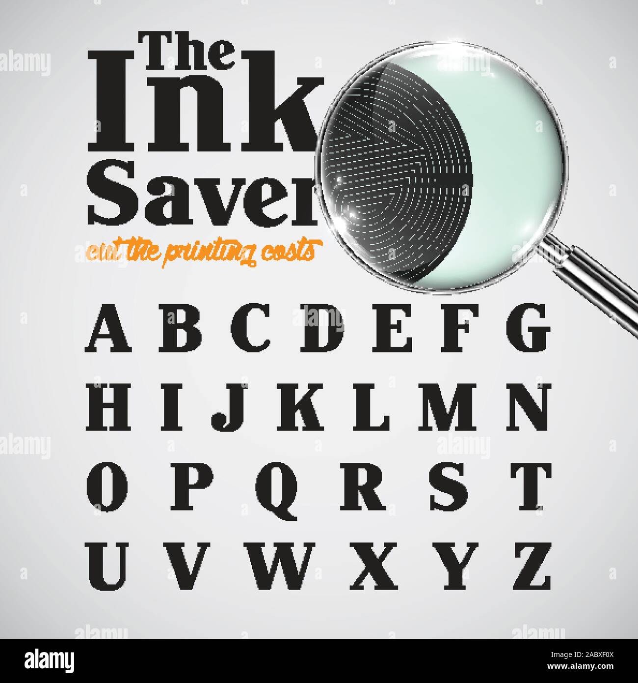 Elegant ink saver character - less ink while printing, vector Stock ...