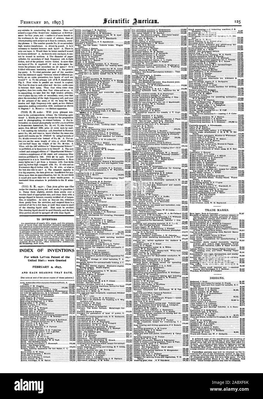 1897 patent hi-res stock photography and images - Alamy