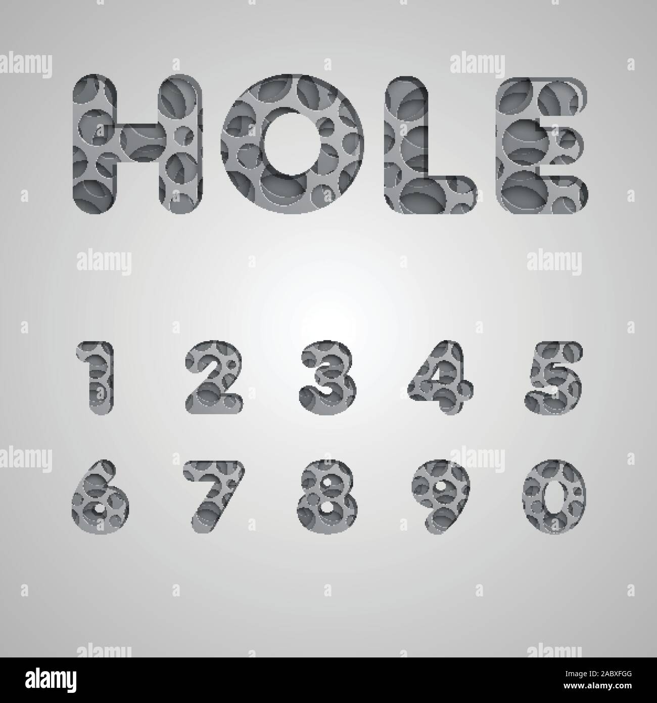 Layered 'hole' fontset, vector Stock Vector Image & Art - Alamy
