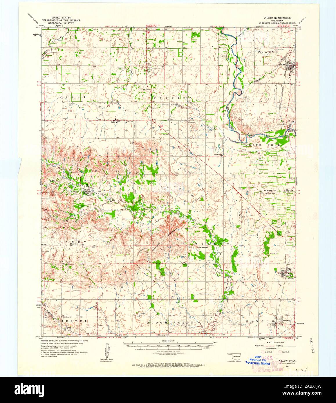 Map of willow oklahoma hi-res stock photography and images - Alamy
