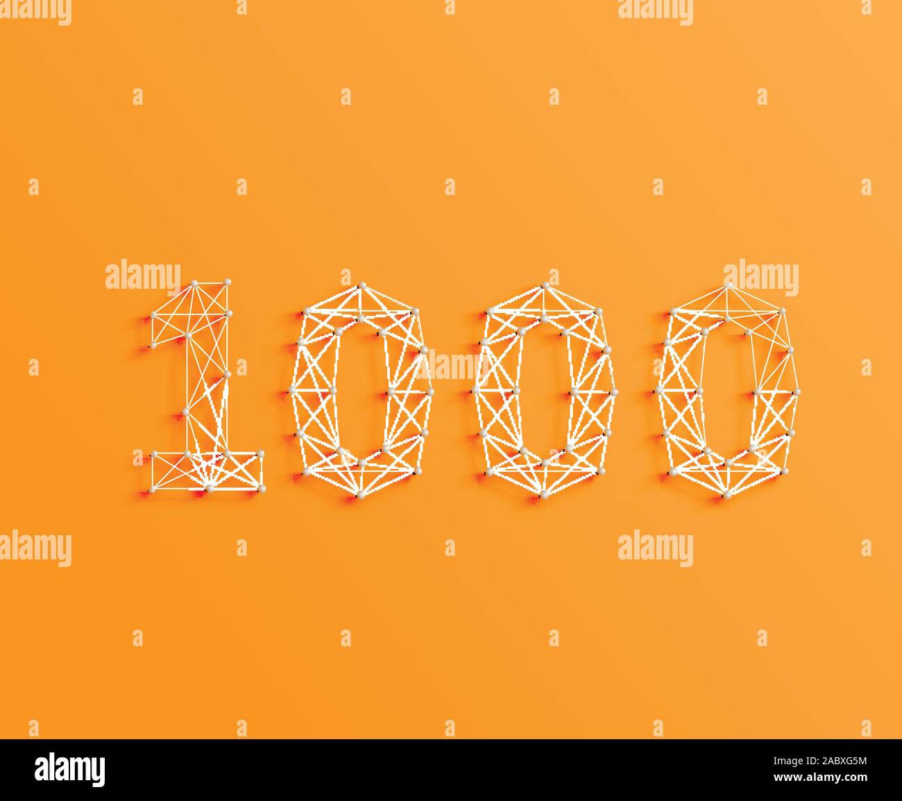 A number made by pins and lines, 3D and realistic, vector Stock Vector ...