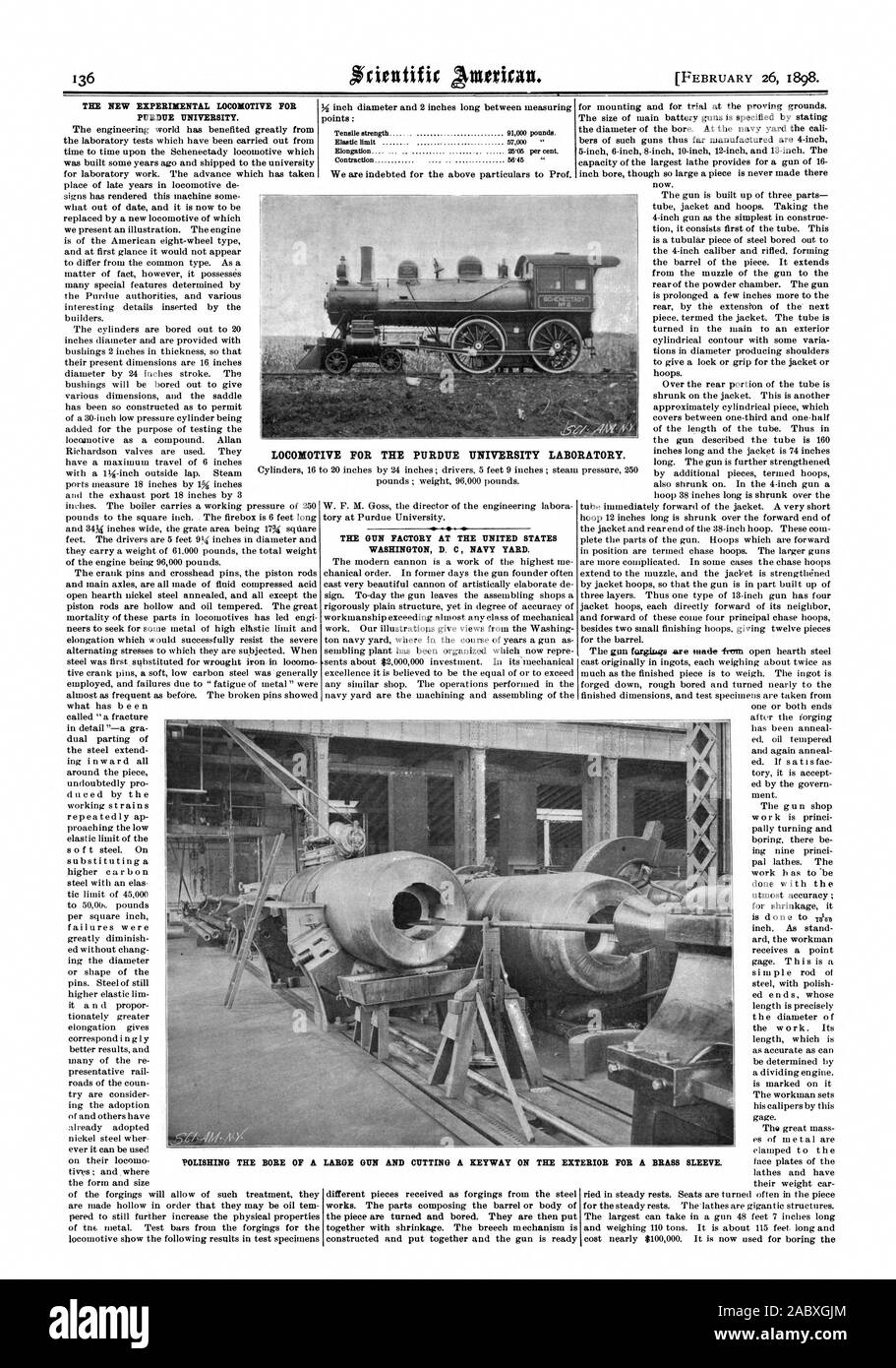 THE NEW EXPERIMENTAL LOCOMOTIVE FOR PURDUE UNIVERSITY. FOR THE PURDUE ...