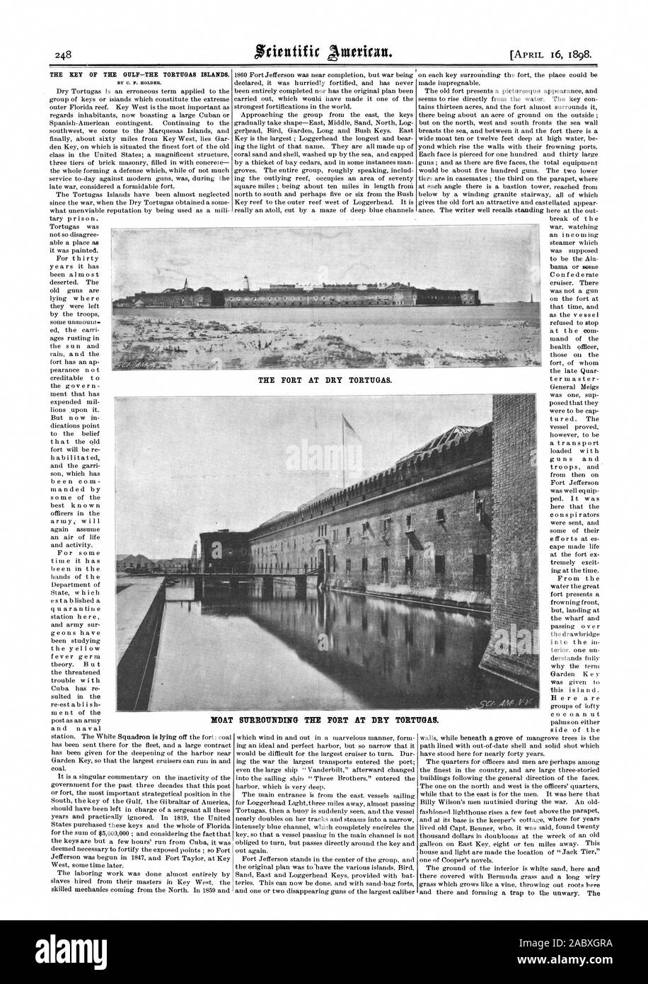 THE KEY OF THE GULF—THE TORTUGAS ISLANDS. BY C. P. HOLDER. . MOAT ...
