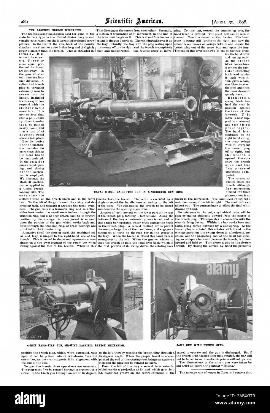THE DASHIELL BREECH MECHANISM. SANE GUN WITH BREECH OPEN., scientific ...