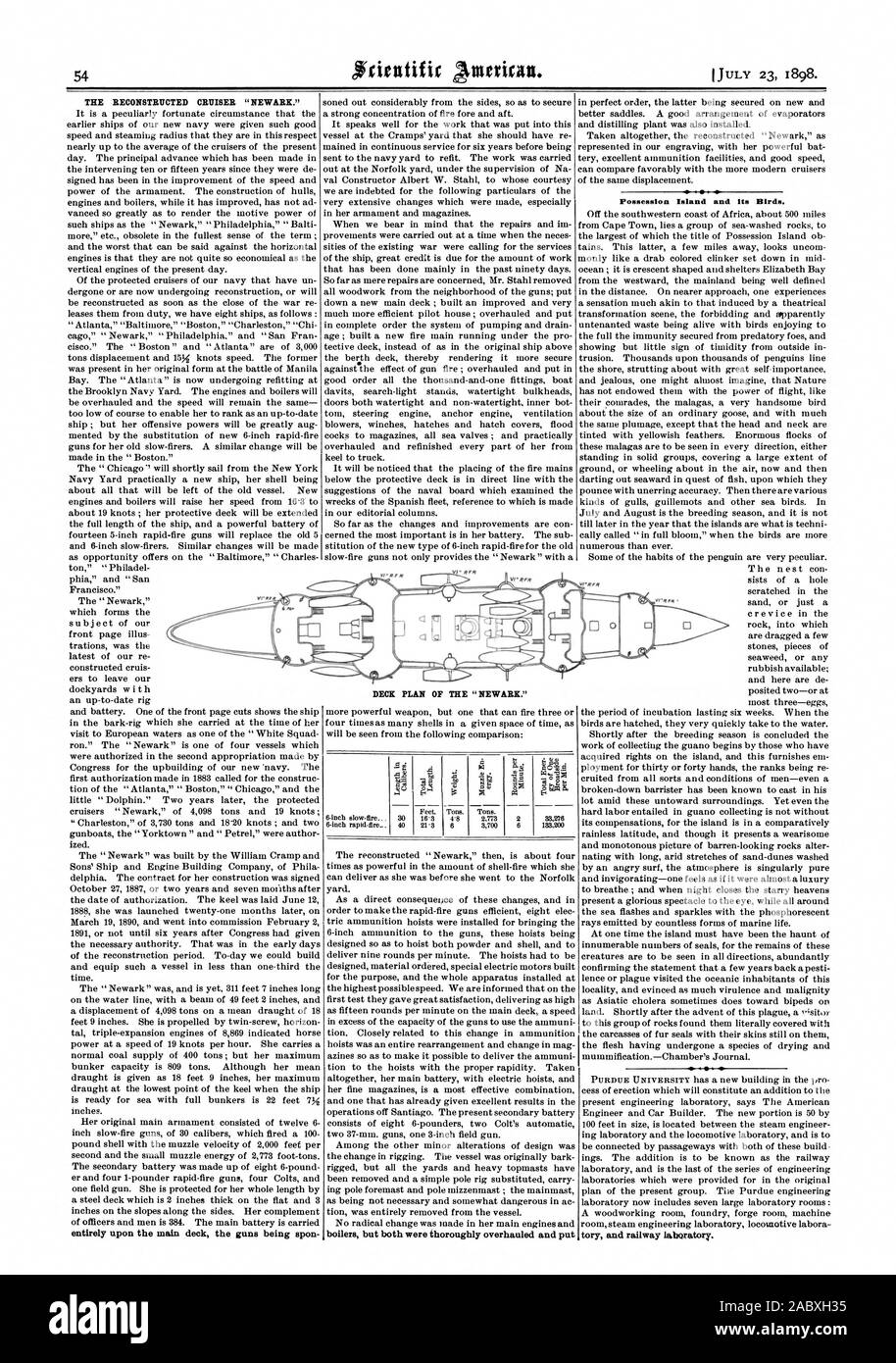 THE RECONSTRUCTED CRUISER 'NEWARK.' entirely upon the main deck the ...