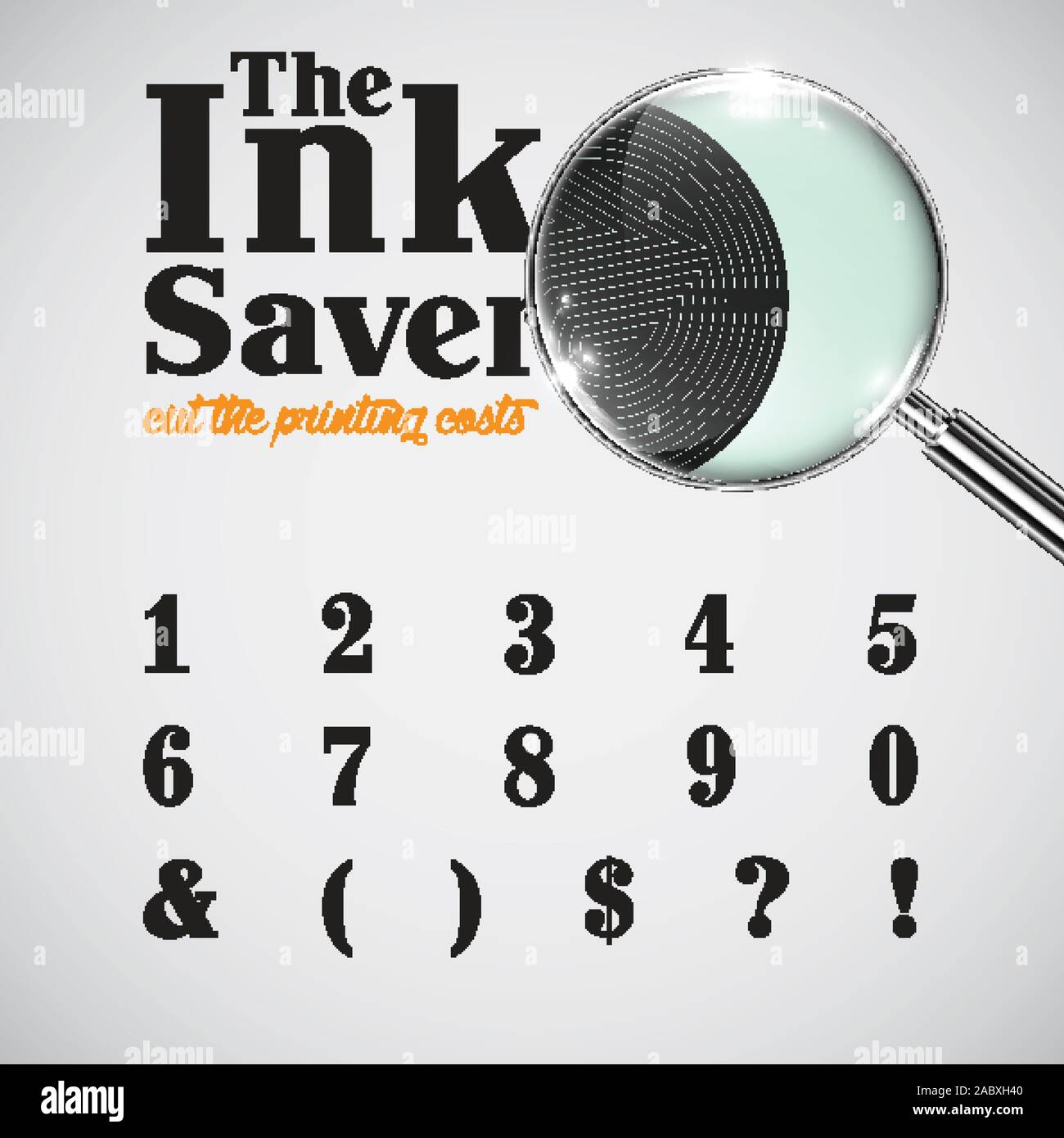 Elegant ink saver character - less ink while printing, vector Stock ...