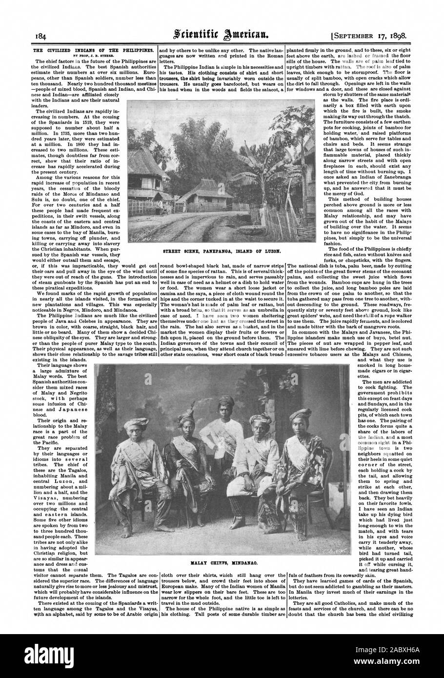 SEPTEMBER 17 1898. THE CIVILIZED INDIANS OF THE PHILIPPINES. STREET ...