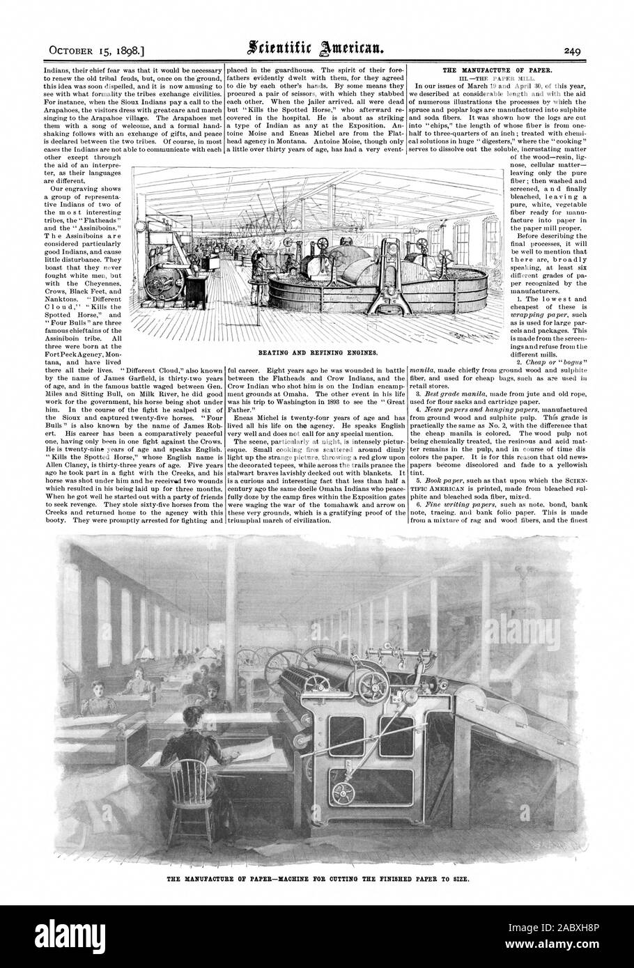 THE PAPER MILL. BEATING AND REFINING ENGINES., scientific american ...