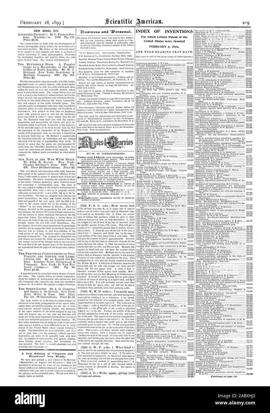 INDEX OF INVENTIONS For which Letters Patent of the United States were ...