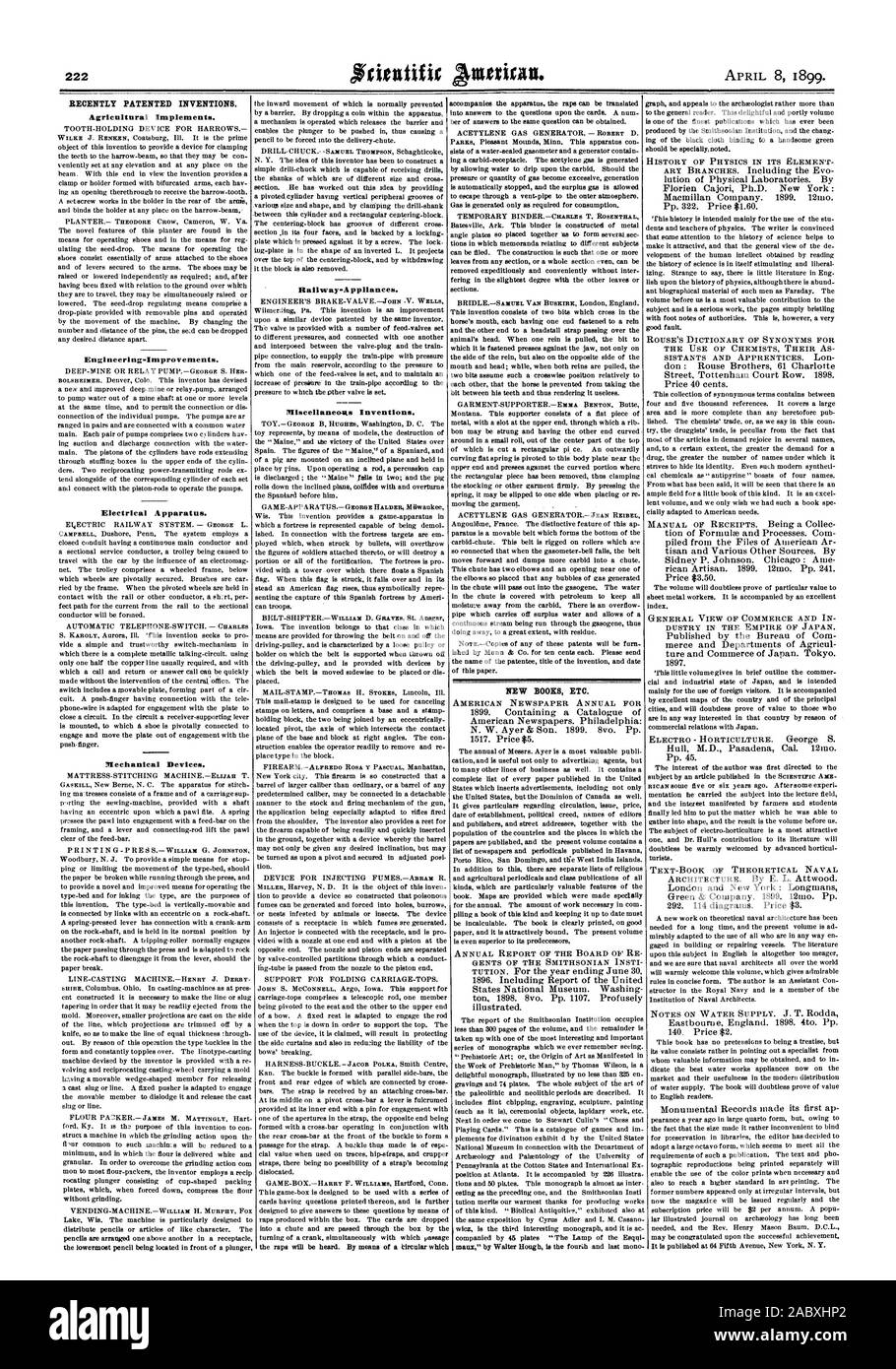 Patented 1899 hi-res stock photography and images - Alamy