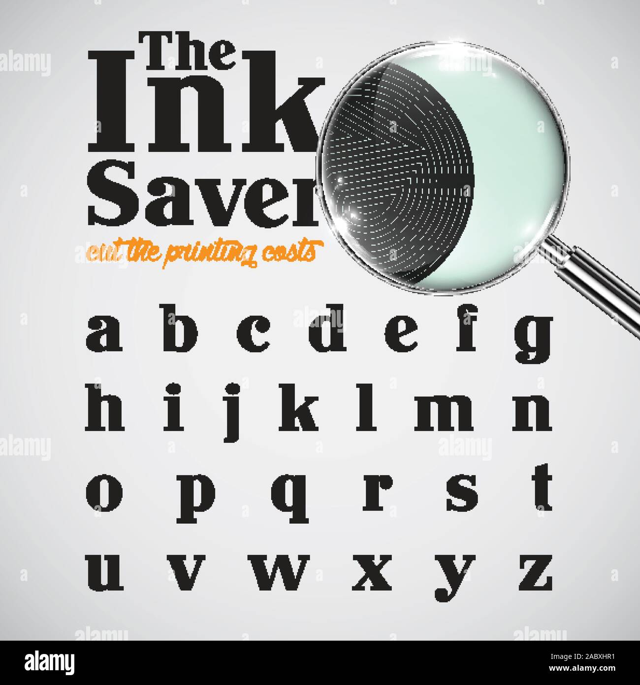 Elegant ink saver character - less ink while printing, vector Stock ...