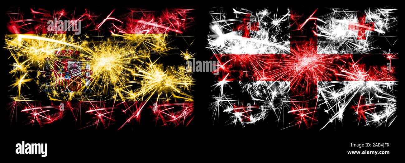 Spanish vs Georgia, Georgian New Year celebration sparkling fireworks ...