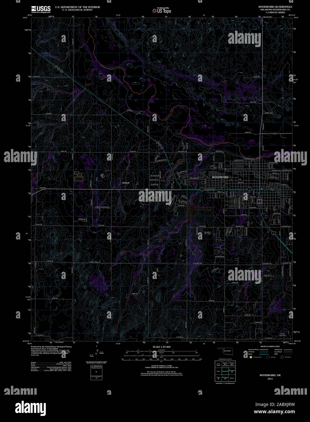 Woodward oklahoma map hi-res stock photography and images - Alamy