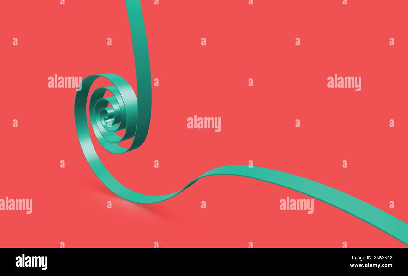 Green swirly ribbon on red background, vector Stock Vector Image & Art ...