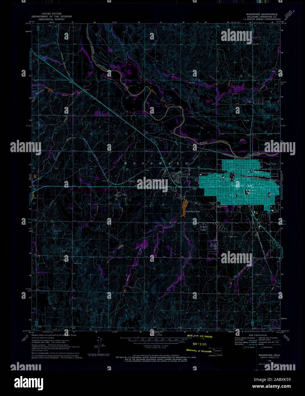Map of woodward oklahoma hi-res stock photography and images - Alamy