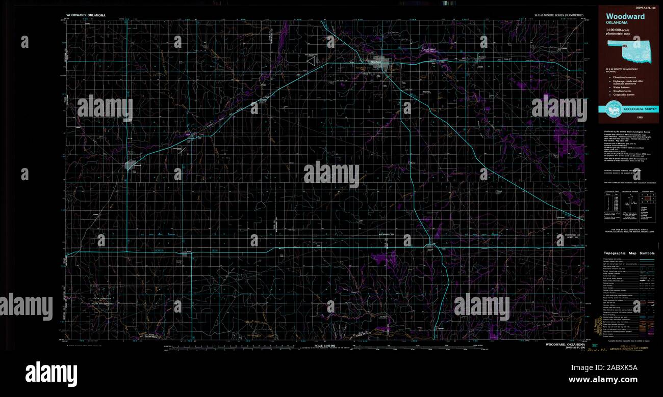 Woodward oklahoma map hi-res stock photography and images - Alamy