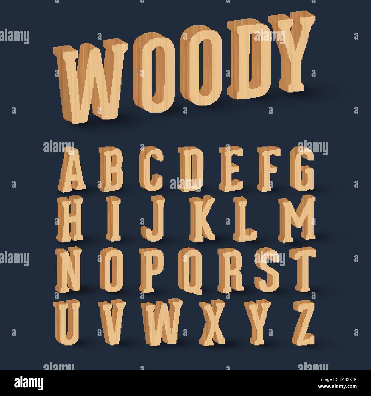 3D wood font set, vector Stock Vector Image & Art - Alamy