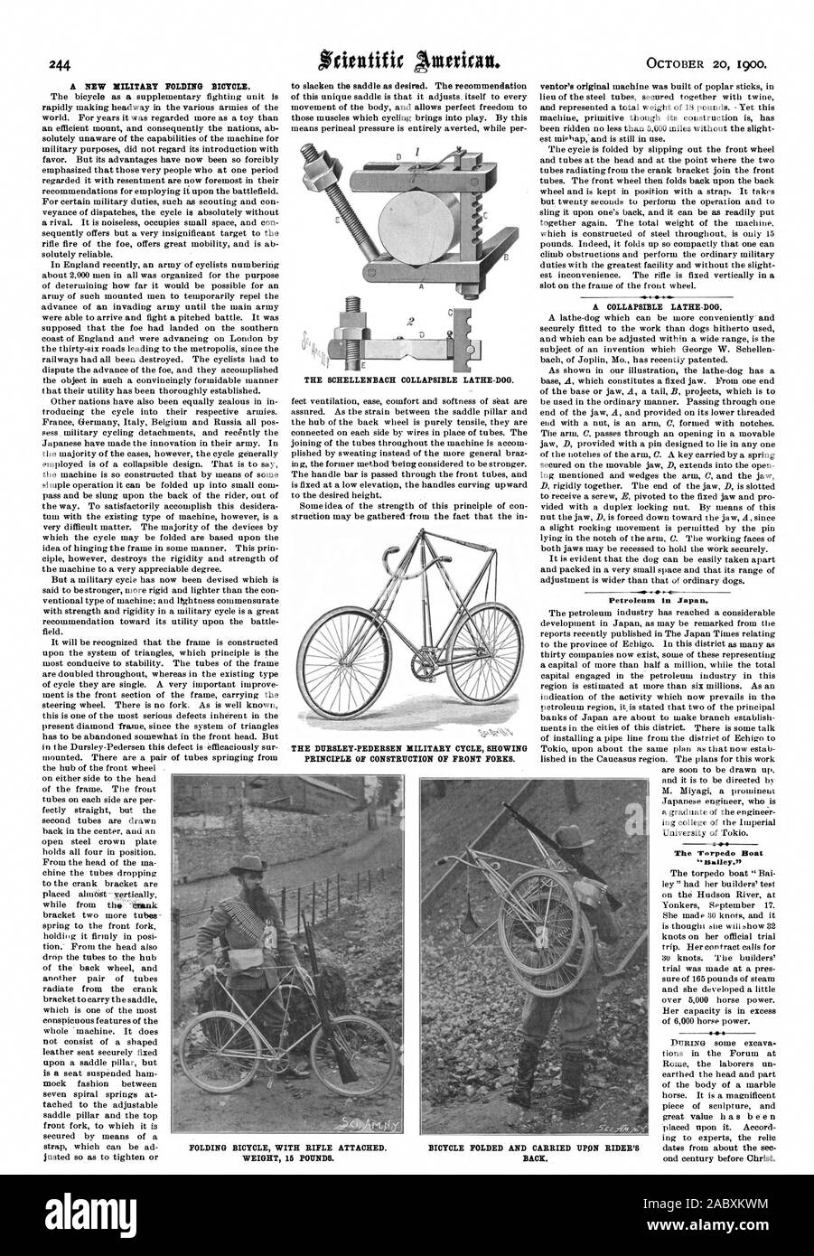 Dursley pedersen military cycle showing principle Black and White Stock ...