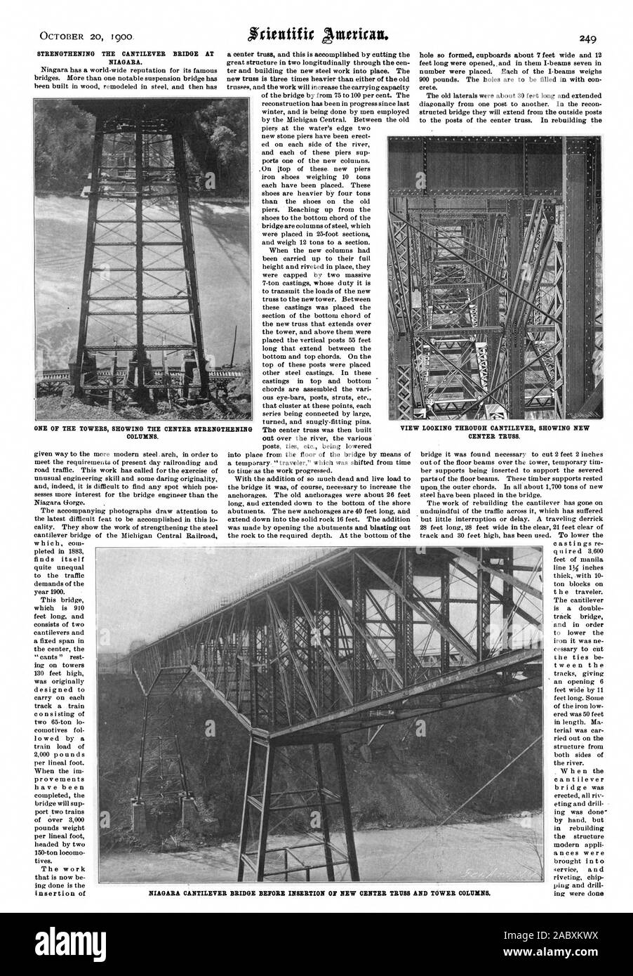 STRENGTHENING THE CANTILEVER BRIDGE AT NIAGARA. STRENGTHENING VIEW ...