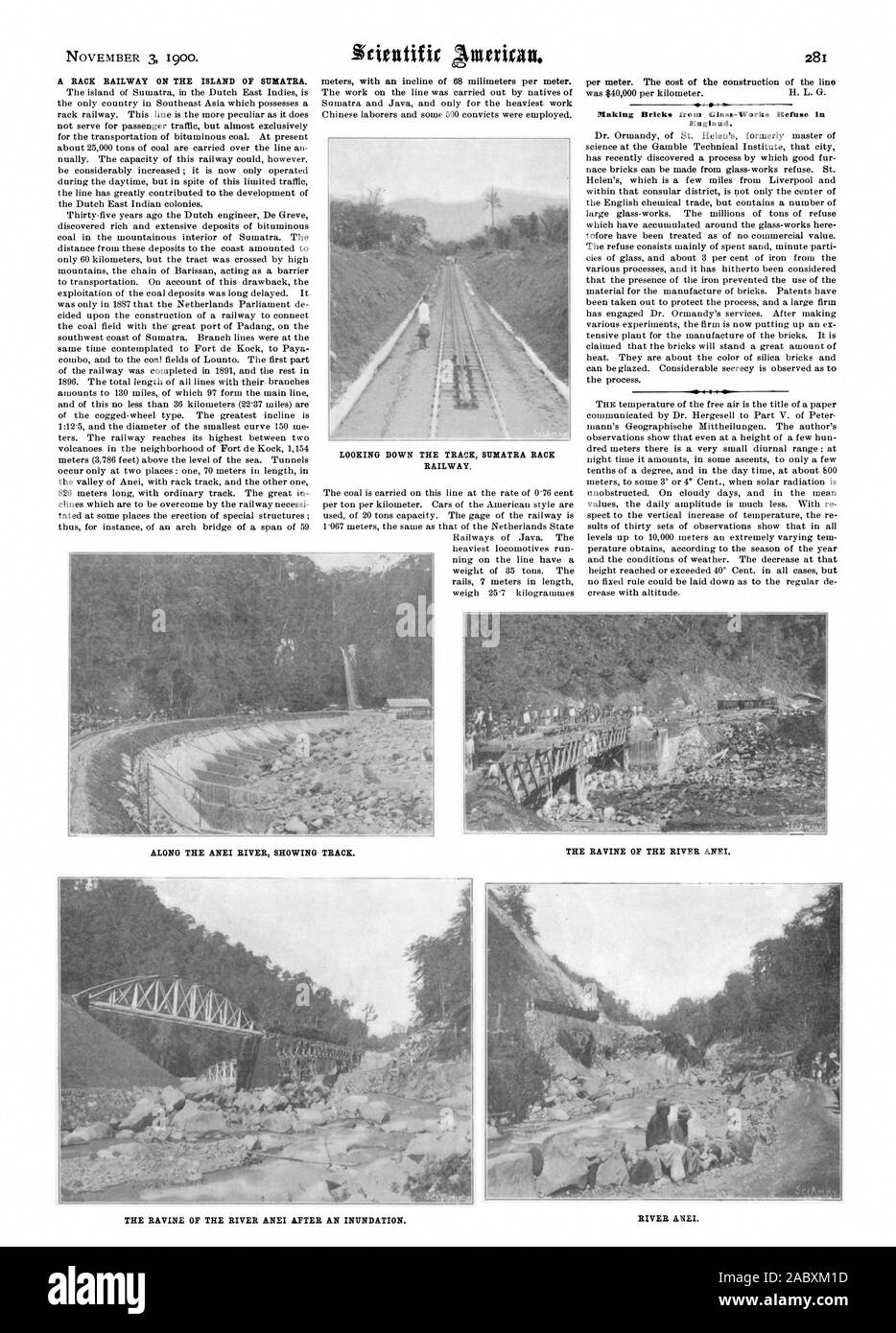 A RACK RAILWAY ON THE ISLAND OF SUMATRA. LOOKING DOWN THE TRACK SUMATRA ...