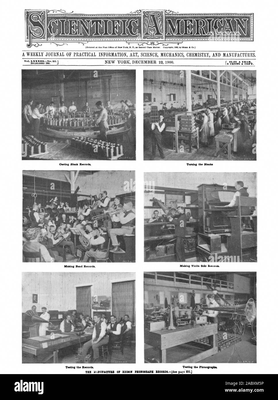 L S CENTS A COPY. Casting Blank Records. Making Band Records. Turning ...