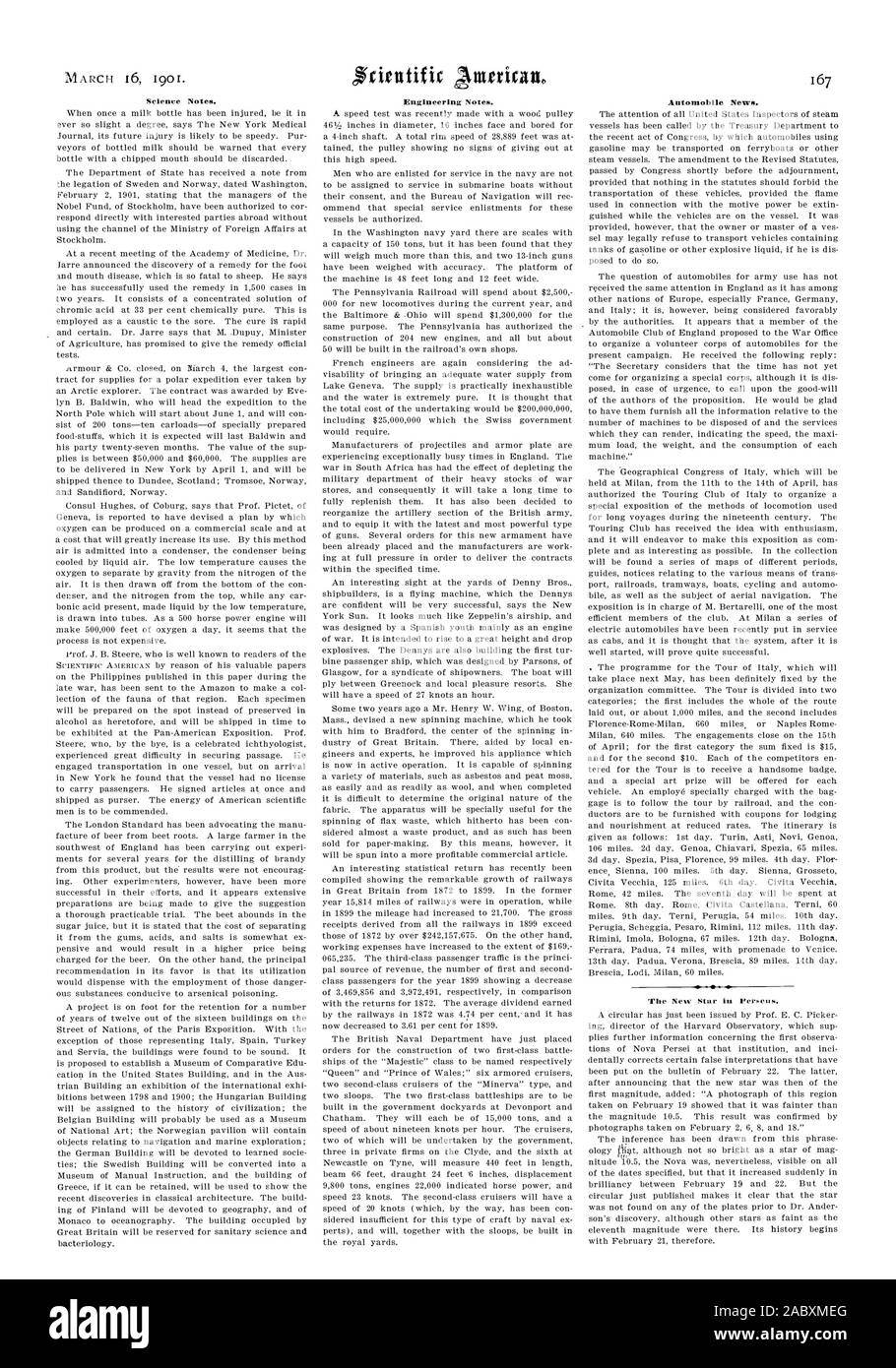 Science Notes. Engineering Notes. Automobile News., scientific american ...