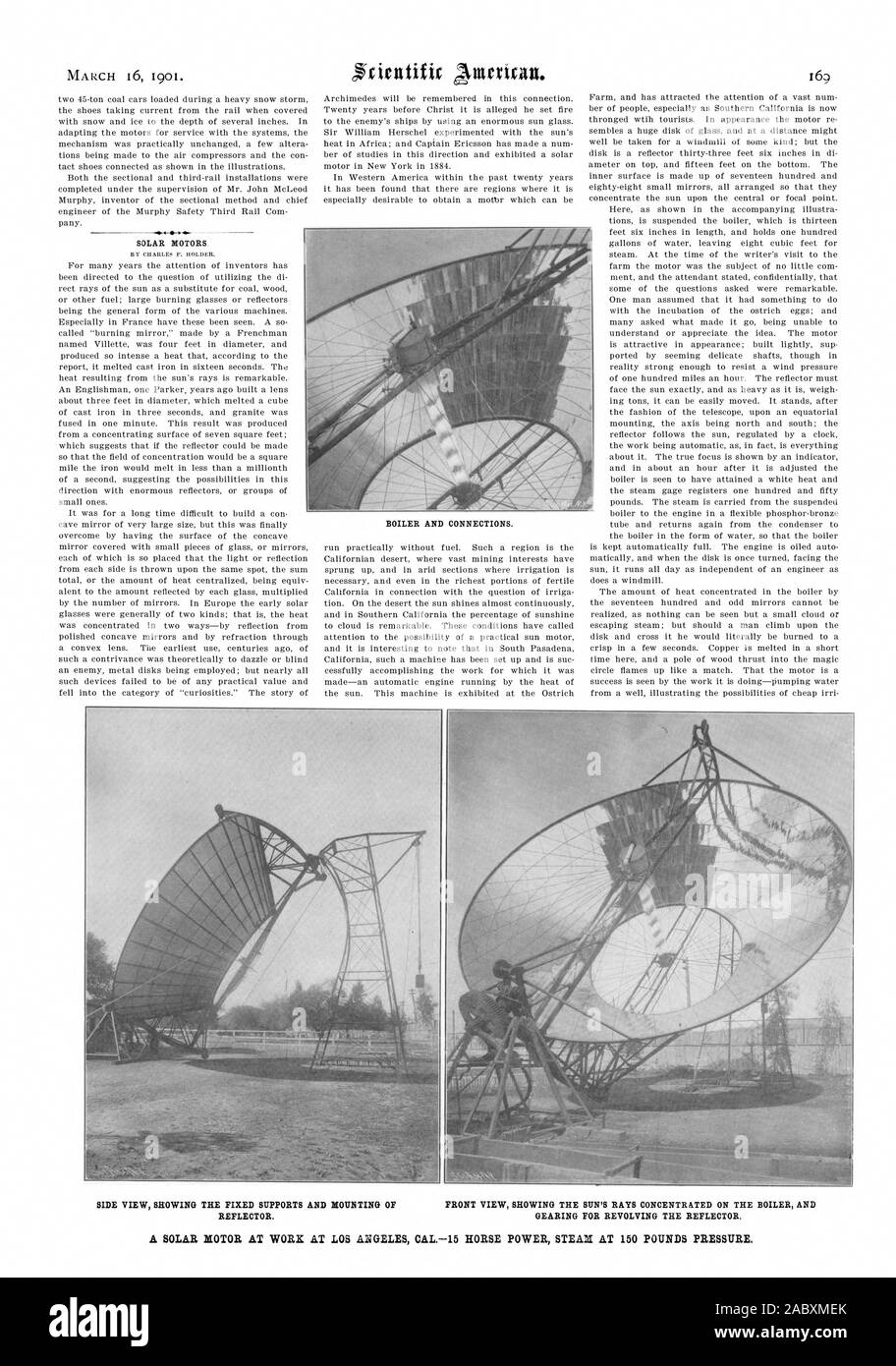 SIDE VIEW SHOWING THE FIXED SUPPORTS AND MOUNTING OF FRONT VIEW SHOWING ...