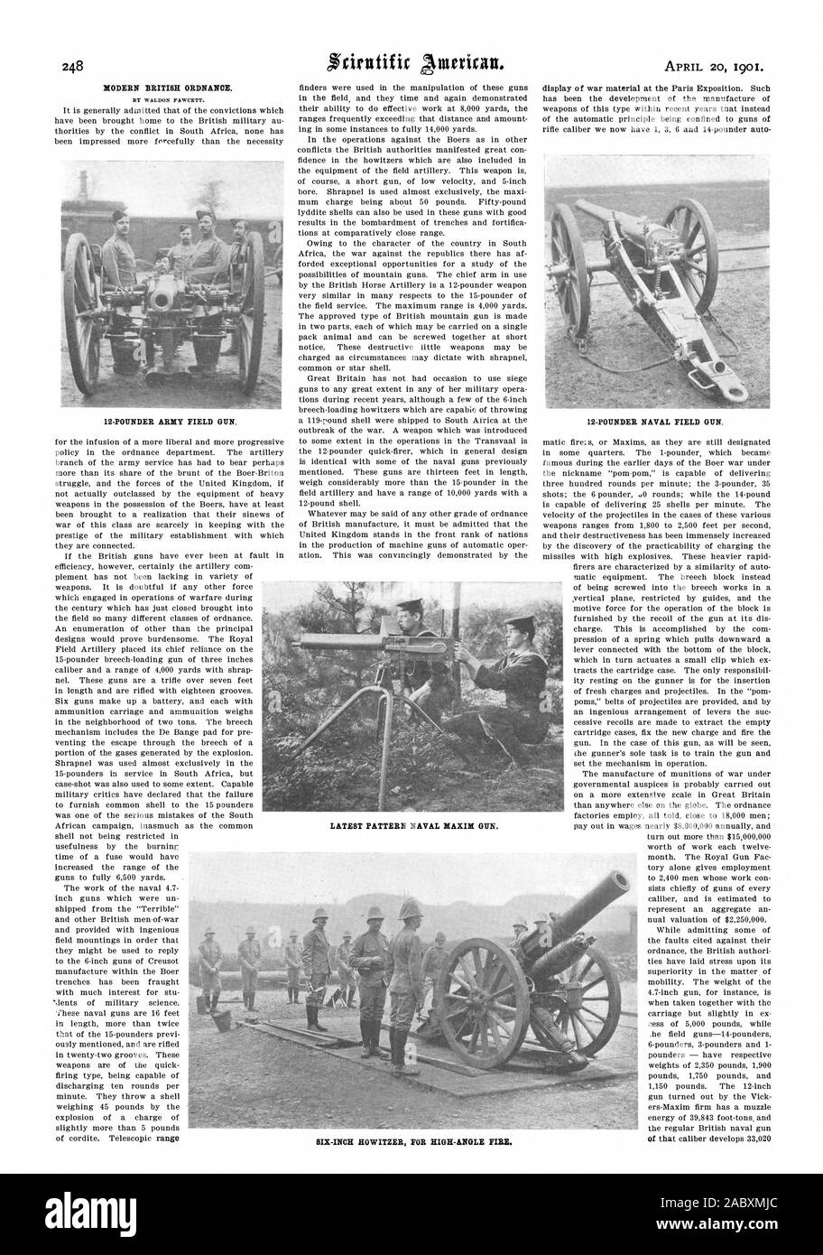 MODERN BRITISH ORDNANCE. 12-FOUNDER ARMY FIELD GUN. display of war ...