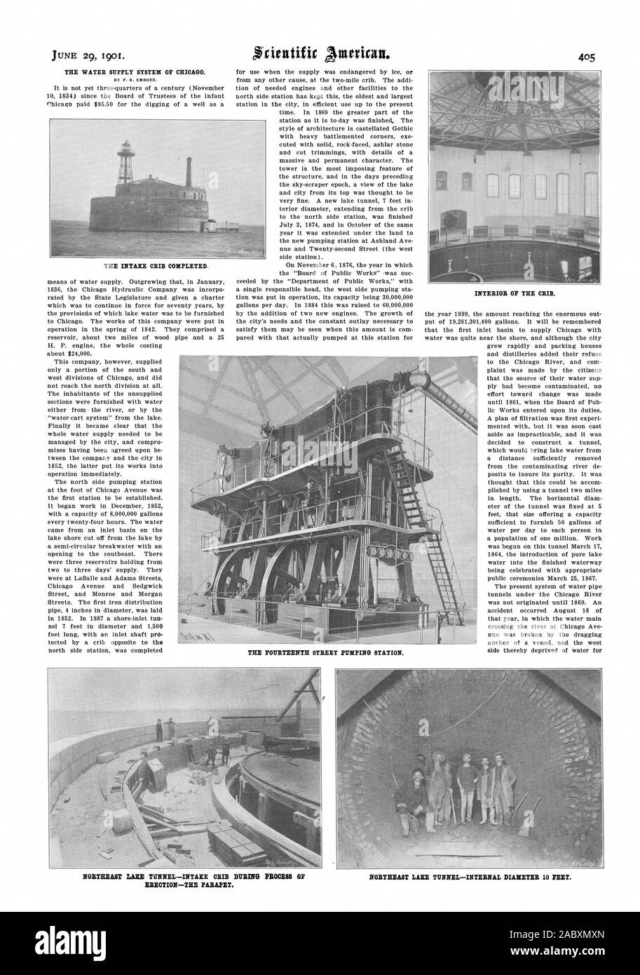 THE WATER SUPPLY SYSTEM OF CHICAGO. gszientifir American. INTERIOR OF ...