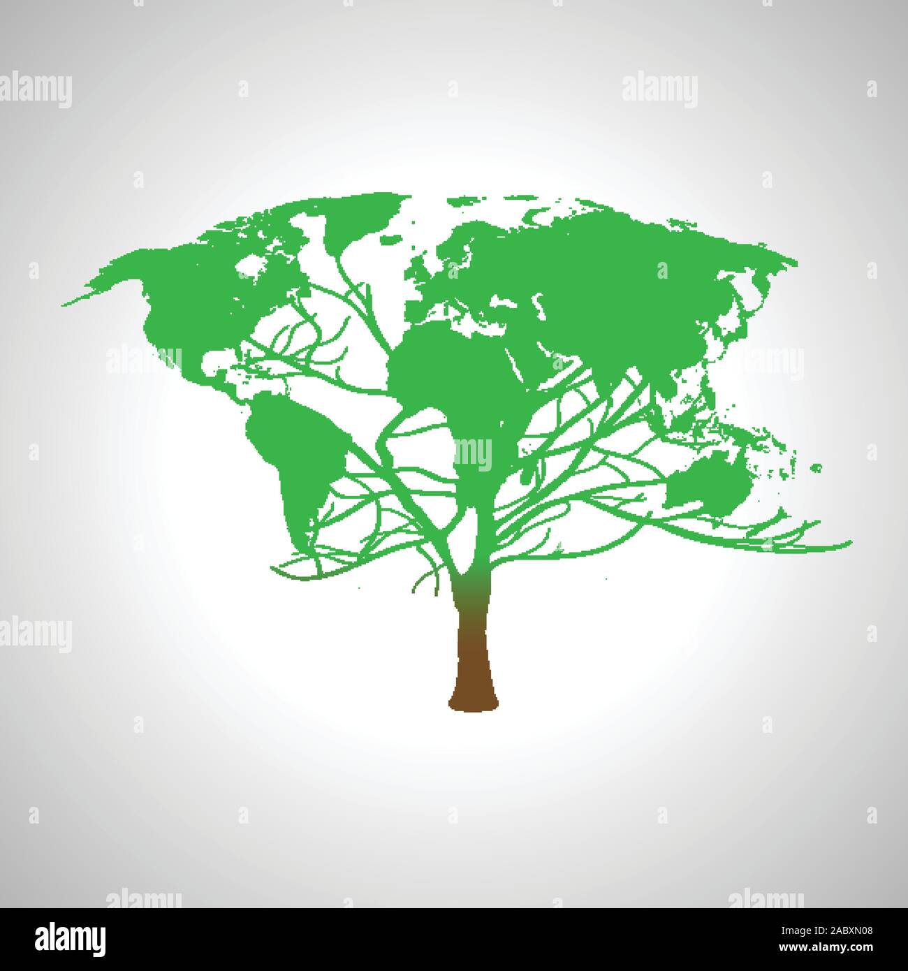 Plant tree on world Stock Vector Images - Alamy