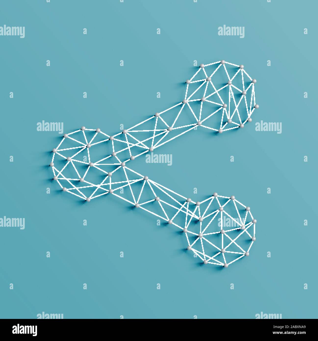 Realistic illustration of a share icon made by pins and strings, vector ...