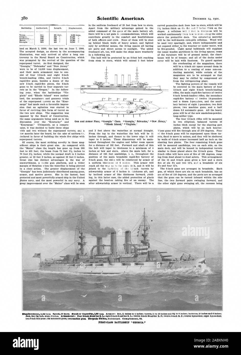 First class battleship georgia hi-res stock photography and images - Alamy