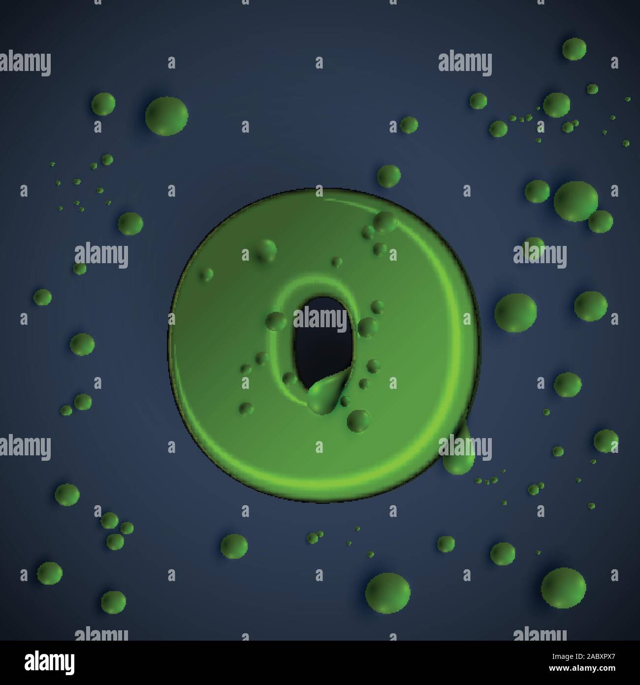 Letter o green slime Stock Vector Images - Alamy