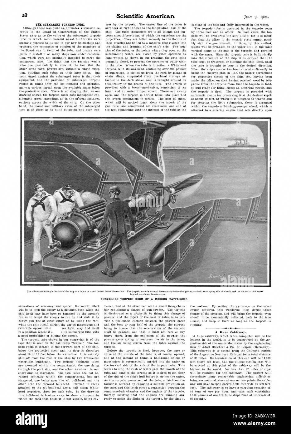 THE SUBMARINE TORPEDO TUBE. SUBMERGED TORPEDO ROOM OF A MODERN ...