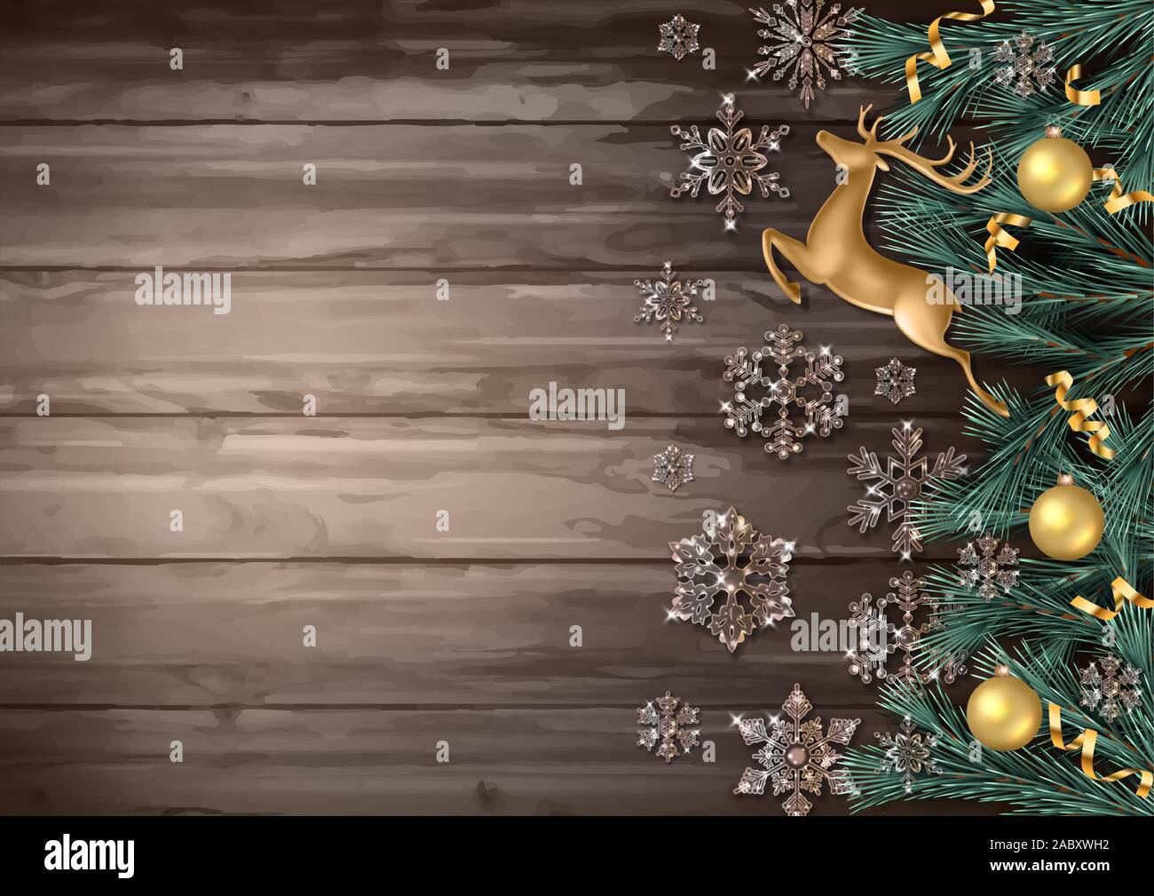 Christmas tree glitter reindeer decoration Stock Vector Images - Alamy