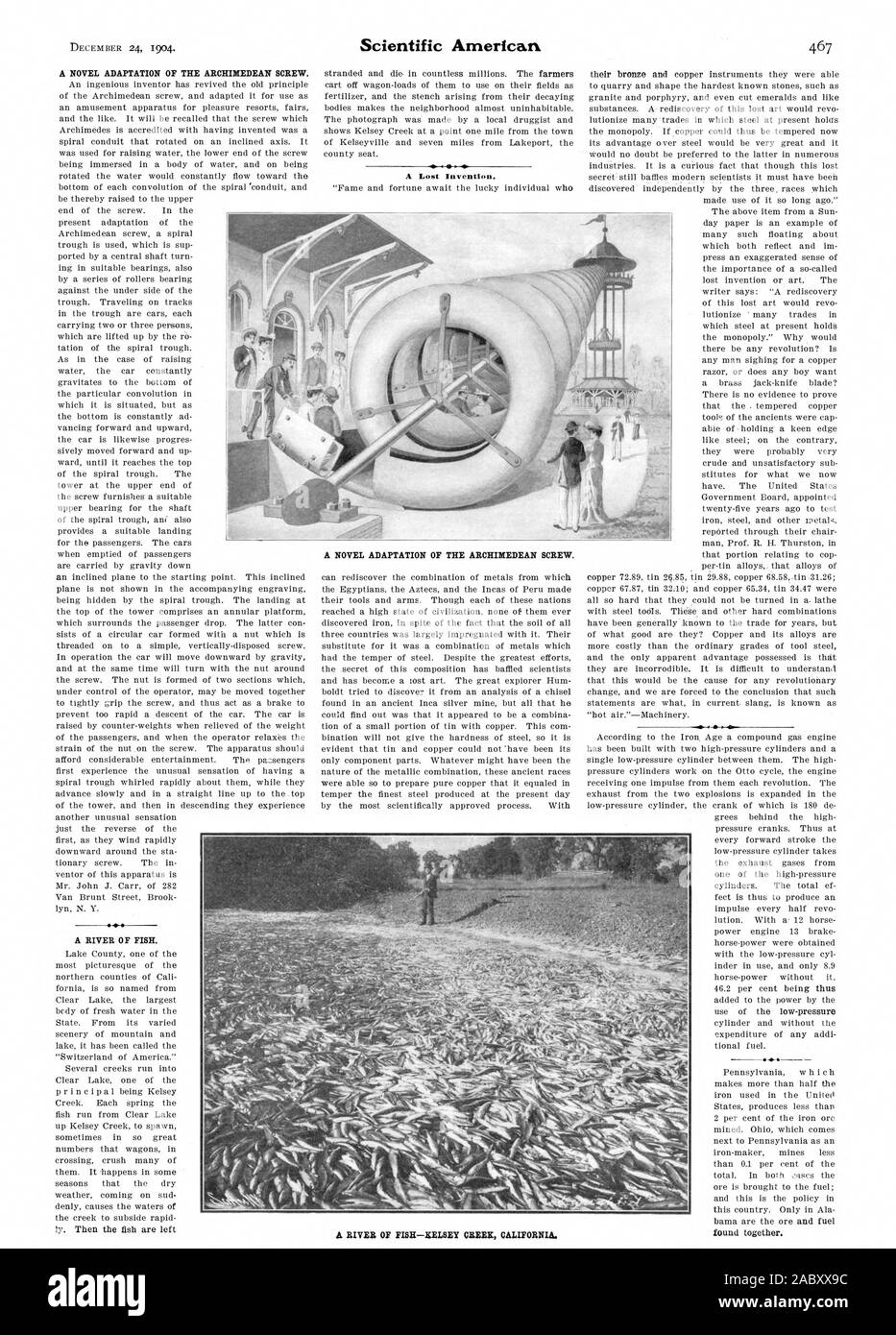 A NOVEL ADAPTATION OF THE ARCHIMEDEAN SCREW. A Lost Invention. A NOVEL ...