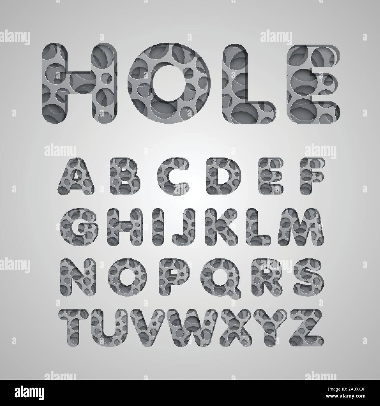 Layered 'hole' fontset, vector Stock Vector Image & Art - Alamy