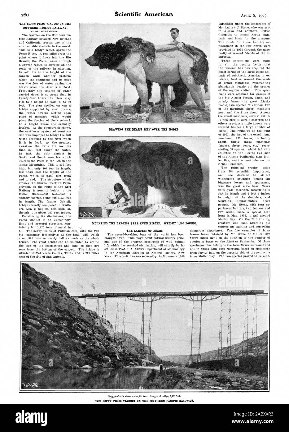 THE LOFTY PECOS VIADUCT ON THE SOUTHERN PACIFIC RAILWAY. BY DAY ALLEN ...